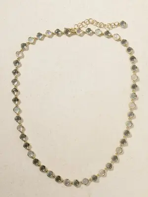 Irene Neuwirth Classic Moonstone And Aquamarine Necklace - Gold