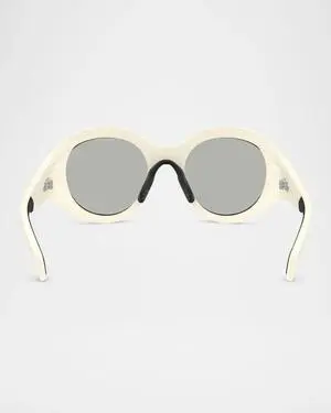 Moncler Round Frame Sunglasses - Silver Mirror