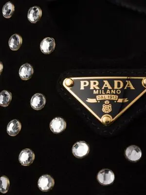 Prada Crystal-embellished Ballet Flats - Black