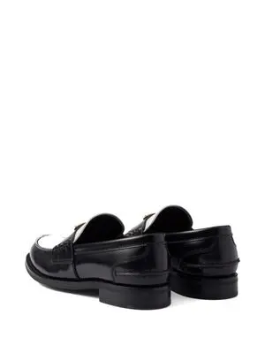 Prada Two-tone Brushed-leather Loafers