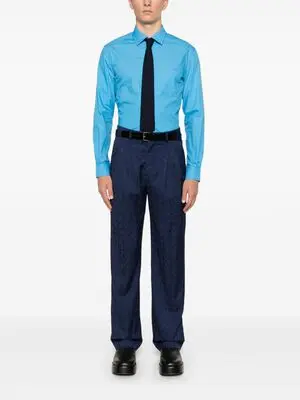 MARINE SERRE Moon Diamond Jacquard Trousers - Blue