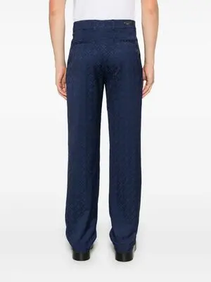MARINE SERRE Moon Diamond Jacquard Trousers - Blue