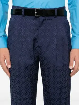 MARINE SERRE Moon Diamond Jacquard Trousers - Blue