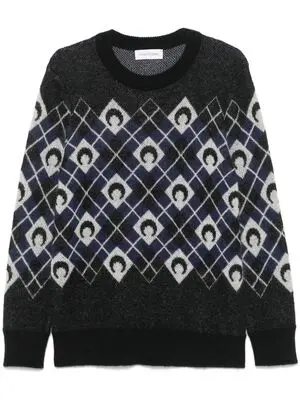Marine Serre Drop Shoulder Sweaters For Men