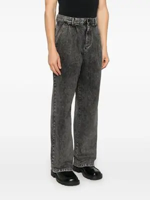 Emporio Armani Pleated Wide Leg Jeans