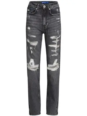 Karl Lagerfeld Distressed Straight Jeans