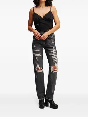 Karl Lagerfeld Distressed Straight Jeans