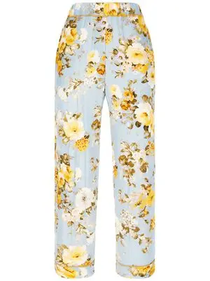 JUCCA Floral-print Trousers - Blue