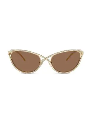 SWAROVSKI Crystal-embellished Cat-eye Sunglasses - Gold