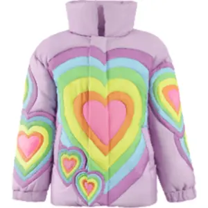 LOLA + THE BOYS Rainbow Heart Puffer - Multicolor