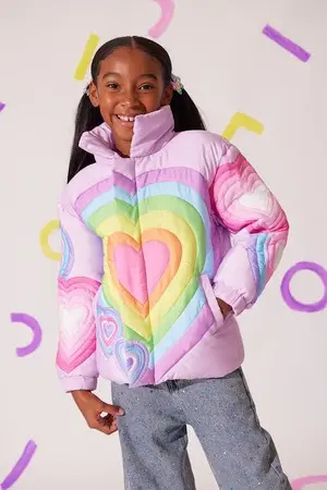 LOLA + THE BOYS Rainbow Heart Puffer