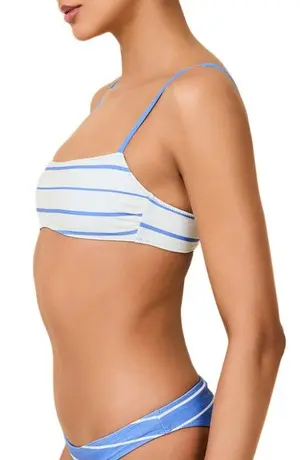 Solid & Striped The Daniela Stripe Bikini Top - Sunset Stripe Marina Blue