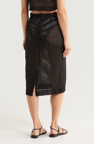 Solid & Striped The Sherry Cotton Eyelet Cover-up Skirt