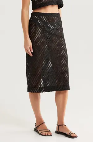 Solid & Striped The Sherry Cotton Eyelet Cover-up Skirt