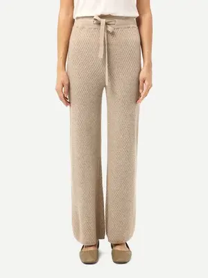 Gobi Cashmere Textured Knit Cashmere Pants