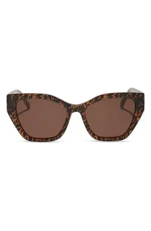 DIFF Eyewear Evie 54mm Cat Eye Sunglasses - Animal/brown