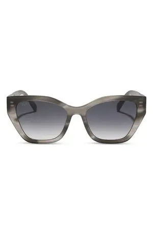 DIFF Eyewear Evie 54mm Cat Eye Sunglasses - Smoke Marble/grey Gradient