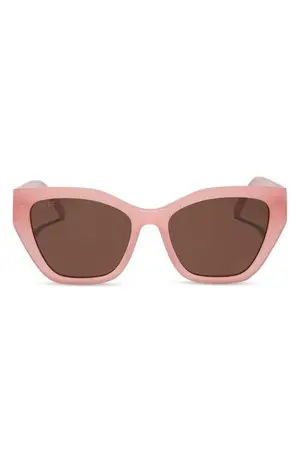 DIFF Evie 54mm Polarized Cat Eye Sunglasses - Peach/brown