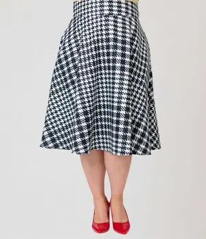 Unique Vintage Vivien Swing Skirt - Black Plaid