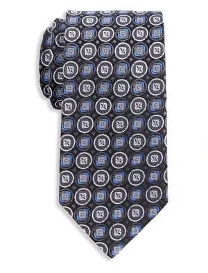 OAK HILL PREMIUM BY DXL Oak Hill Premium By DXL Medallion Patterned Neck Tie Black
