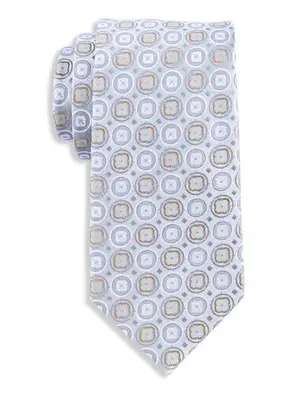 OAK HILL PREMIUM BY DXL Medallion Patterned Neck Tie - Blue
