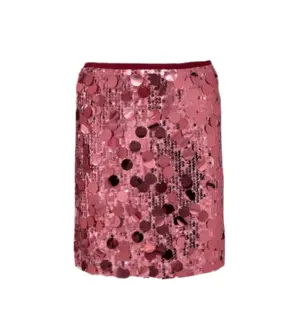 LOLA + THE BOYS Magic Paillette Mini Skirt - Red