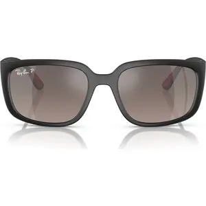 Ray-ban X Scuderia Ferrari 57mm Square Sunglasses - Matte Black