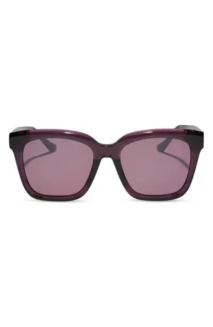 DIFF DIFF Eyewear Meredith Square Sunglasses Aubergine With Silver Flash
