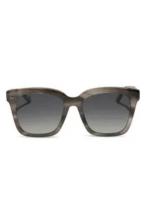 DIFF Eyewear Meredith Square Sunglasses - Smoke Marble/grey Gradient