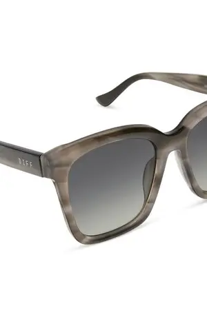 DIFF Eyewear Meredith Square Sunglasses - Smoke Marble/grey Gradient