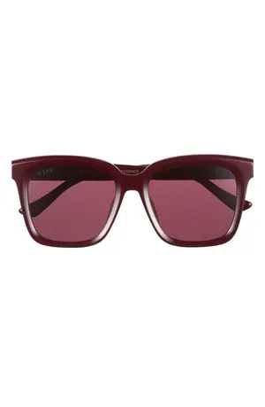 DIFF Meredith 54mm Square Sunglasses - Dark Cherry/dark Cherry