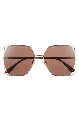 DIFF Eyewear Donna Iv 61mm Gradient Square Sunglasses - Brushed Gold/truffle