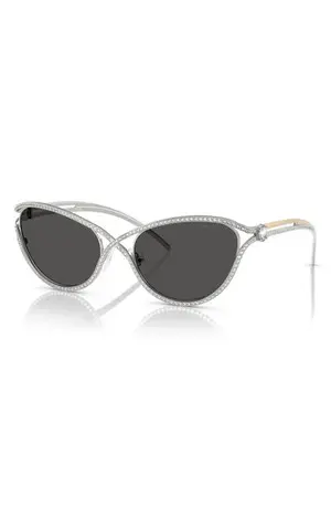 SWAROVSKI 58mm Cat Eye Sunglasses - Silver