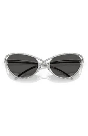 SWAROVSKI 58mm Cat Eye Sunglasses - Silver