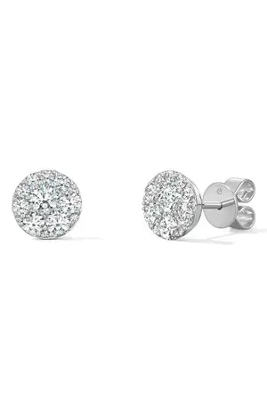 Hearts On Fire Tessa Circle Stud Earrings - 1.00 Ctw White Gold/ Diamond