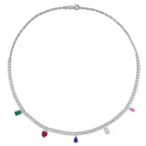 JULIANNA B. Multi Lab-created Gemstone Charm Station Necklace