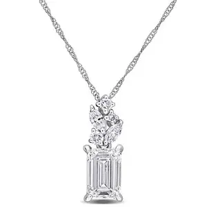 JULIANNA B. 14k Lab-grown Diamond Cluster Pendant Necklace - White Gold