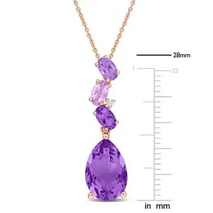 JULIANNA B. Diamond And Rose De France Pendant Necklace - Amethyst