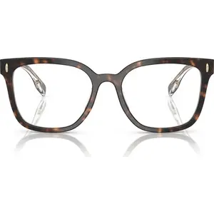 Tory Burch 53mm Square Eyeglasses - Dk Tort