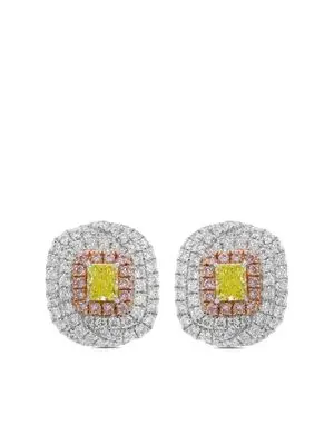 HYT JEWELRY 18k Gold Diamond Stud Earrings - White