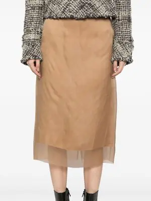 JNBY Layered A-line Skirt - Brown