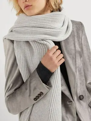 Brunello Cucinelli Cashmere Scarf - Grey