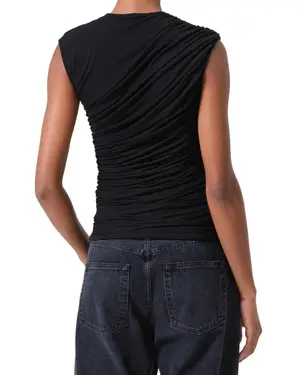 AGOLDE Ester Ruched Top - Black