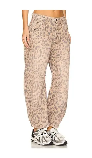 Free People X We The Free Good Luck Printed Barrel Jeans - Brown