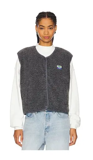 American Vintage Hoktown Sherpa Vest - Anthracite Chine