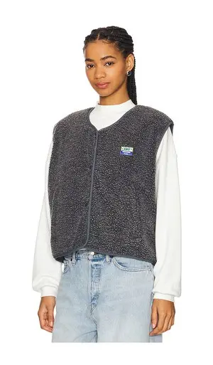 American Vintage Hoktown Sherpa Vest - Anthracite Chine