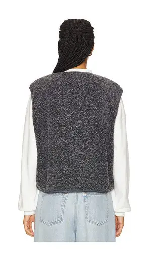 American Vintage Hoktown Sherpa Vest - Anthracite Chine