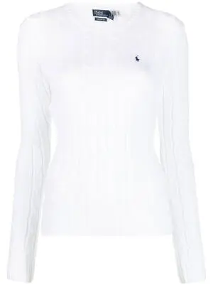 Polo Ralph Lauren Pima Cotton Julianna Long Sleeve Pullover - White