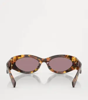 Miu Miu Acetate Oval Sunglasses - Brown