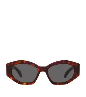 Celine Tortoiseshell Cat Eye Oval Sunglasses - Yellow